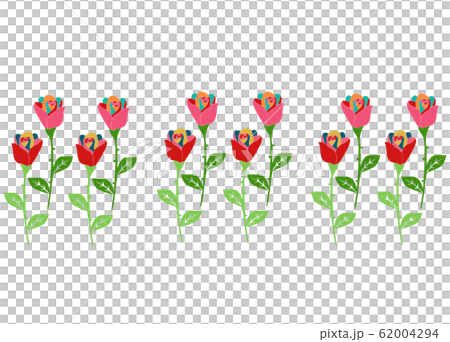 Illustration material of roses lined up sideways - Stock Illustration ...