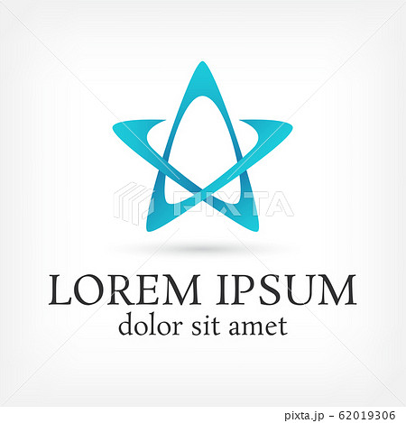 blue overlap star abstract curve logo designのイラスト素材 [62019306] - PIXTA