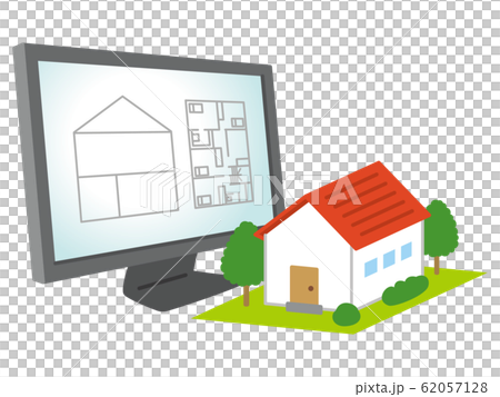 House model and drawing on computer - Stock Illustration [62057128] - PIXTA