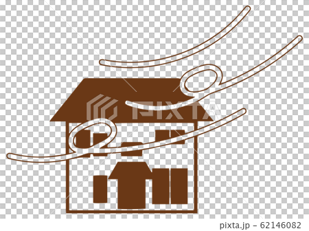 Illustration of wind and house - Stock Illustration [62146082] - PIXTA