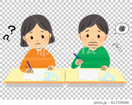Children who cannot keep up with study - Stock Illustration [62150088 ...