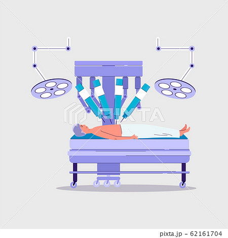 Robotic surgery - robot surgeon machine...のイラスト素材 [62161704] - PIXTA