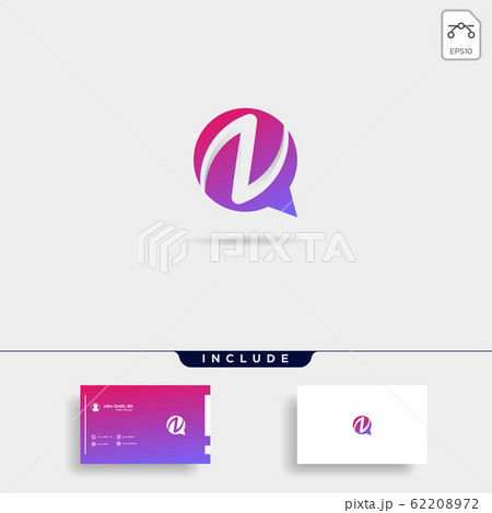 Letter N Chat Logo Template Vector Designのイラスト素材 [62208972] - PIXTA