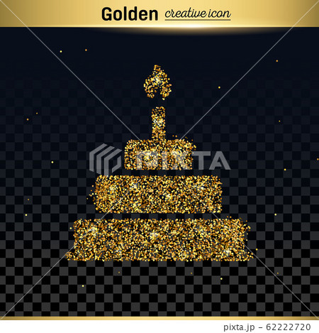 Gold glitter vector icon of cake isolated on...のイラスト素材 [62222720] - PIXTA