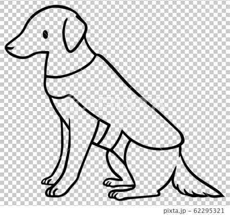 Illustration of a simple service dog (line only) - Stock Illustration ...