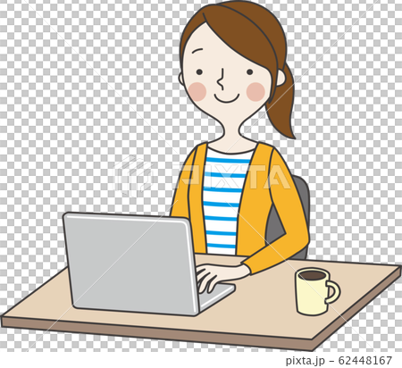 Clipart Lady At Computer