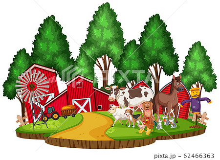 Cartoon Barnyard Scene