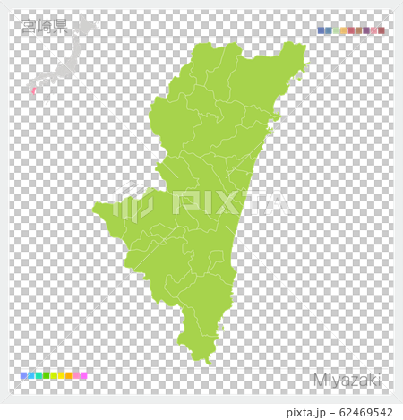 Map of Miyazaki Prefecture / Miyazaki... - Stock Illustration [62469542 ...
