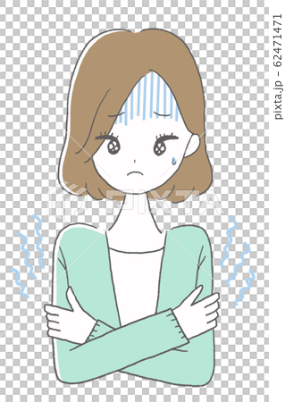 Illustration of a young woman trembling - Stock Illustration [62471471 ...