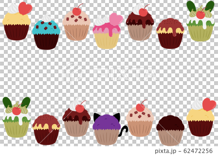Cupcake frame rectangle colorful - Stock Illustration [62472256] - PIXTA
