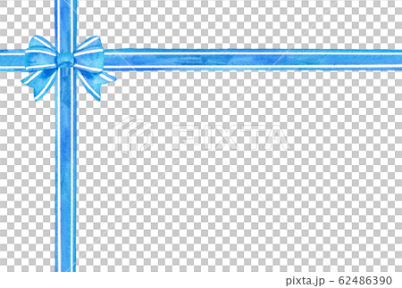 Thick ribbon frame_Cross_Blue_Postcard side - Stock Illustration ...