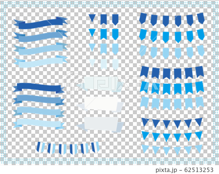 Blue / light blue / garland set - Stock Illustration [62513253] - PIXTA