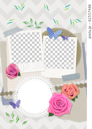 Postcard template for photo collage (2 photo... - Stock Illustration ...