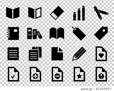 Icon set for books, stationery, office... - Stock Illustration ...