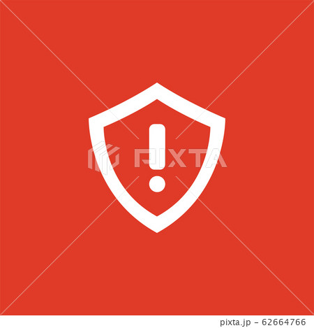 White Shield with exclamation mark on the redのイラスト素材 [62664766] - PIXTA