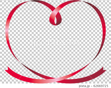 Red heart ribbon frame - Stock Illustration [62669725] - PIXTA