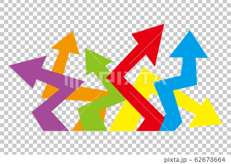 Chaotic arrows scattered colorful - Stock Illustration [62678664] - PIXTA