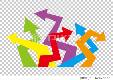 Chaotic arrows scattered colorful - Stock Illustration [62678668] - PIXTA