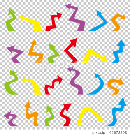 Chaotic arrows scattered colorful - Stock Illustration [62678808] - PIXTA