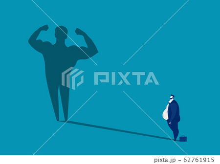 businessman fat Looking Big shadow man body...のイラスト素材 [62761915] - PIXTA