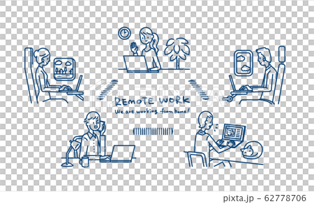 work from home, WFH, pc - Stock Illustration [62778706] - PIXTA