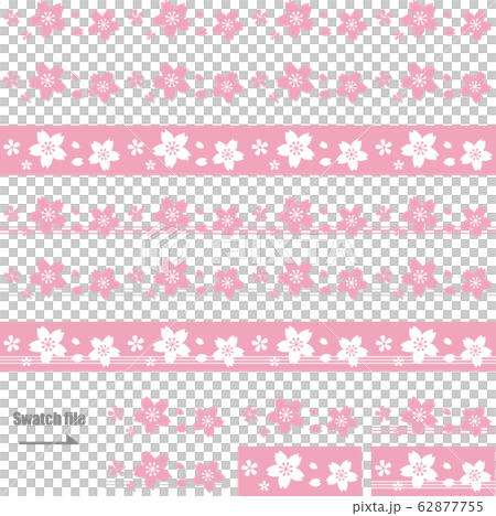 Sakura line seamless pattern with swatch file - Stock Illustration ...