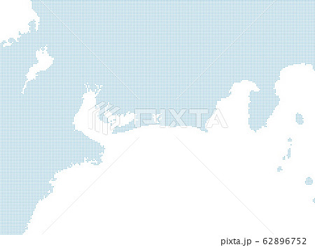 dotted Japan map, Tokai region 1のイラスト素材 [62896752] - PIXTA