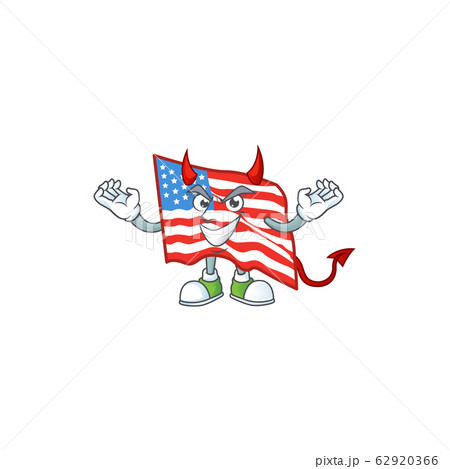 A cruel devil USA flag Cartoon character designのイラスト素材 [62920366] - PIXTA