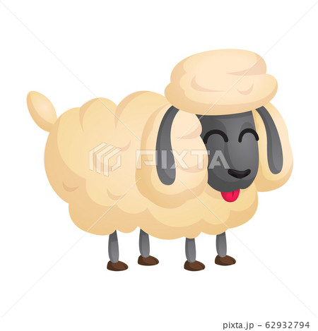 Cute cartoon sheep. Farm animal vectorのイラスト素材 [62932794] - PIXTA