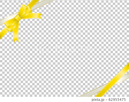 Yellow and white ribbon frame - Stock Illustration [62955475] - PIXTA