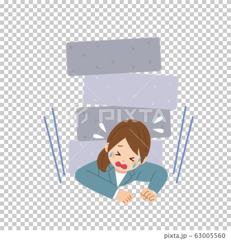 Overloaded woman overworked overworked woman... - Stock Illustration ...