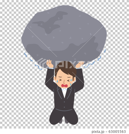 A man who is overwhelming Overwork Black... - Stock Illustration ...