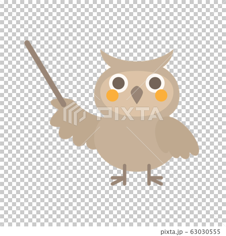 Pointing stick owl face - Stock Illustration [63030555] - PIXTA