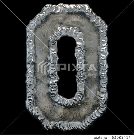 Industrial metal number 0 on black background 3dのイラスト素材 [63035414] - PIXTA