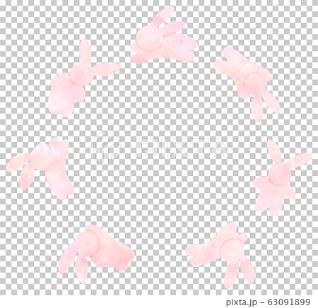 Rabbit frame-pink - Stock Illustration [63091899] - PIXTA