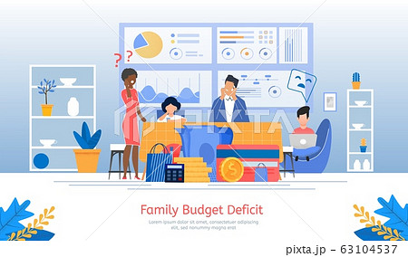 Family Financial Problems Flat Vector Bannerのイラスト素材 [63104537] - PIXTA
