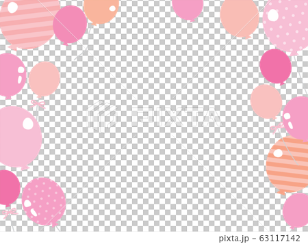 Pink balloon frame illustration - Stock Illustration [63117142] - PIXTA