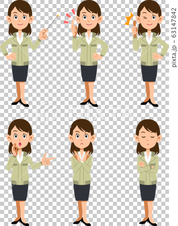 6 types of facial expressions and gestures for... - Stock Illustration ...