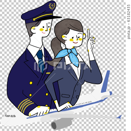 CA パイロット 飛行機のイラスト素材 [63182435] - PIXTA