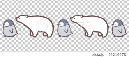 Polar bear penguin chick line - Stock Illustration [63216978] - PIXTA