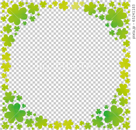 Clover three leaf plant frame square four corner - Stock Illustration ...