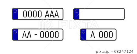 Set of european number plates. のイラスト素材 [63247124] - PIXTA