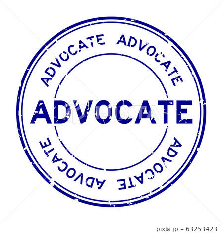 Grunge blue advocate word round rubber seal...のイラスト素材 [63253423] - PIXTA