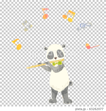 Animal playing panda flute playing music - Stock Illustration [63262077 ...