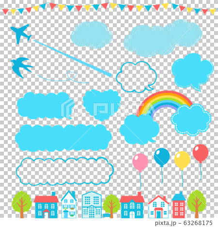 Sky blue icon set - Stock Illustration [63268175] - PIXTA