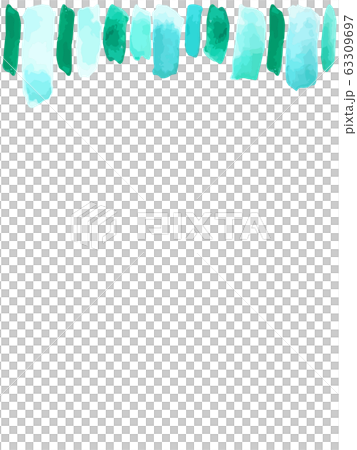 Watercolor hand painted blue line frame - Stock Illustration [63309697 ...