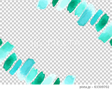 Watercolor hand painted blue line frame - Stock Illustration [63309702 ...