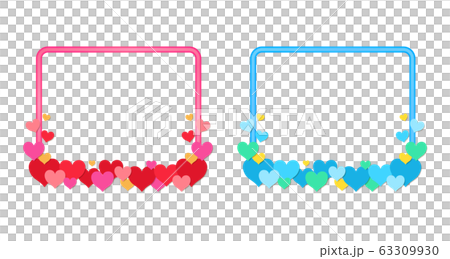 Wipe frame full of hearts, 2-color set, warm... - Stock Illustration ...