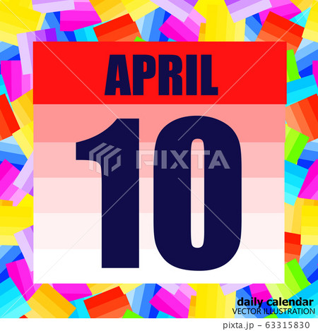 April 10 icon. For planning important day....のイラスト素材 [63315830] - PIXTA