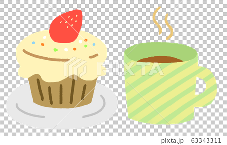 Mug and cake @ cafe - Stock Illustration [63343311] - PIXTA